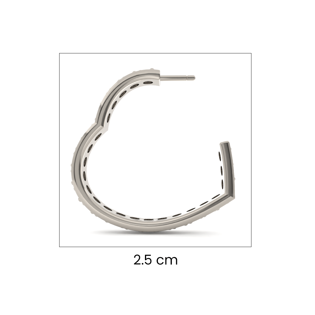 Arracadas de corazón de plata– Elegance la