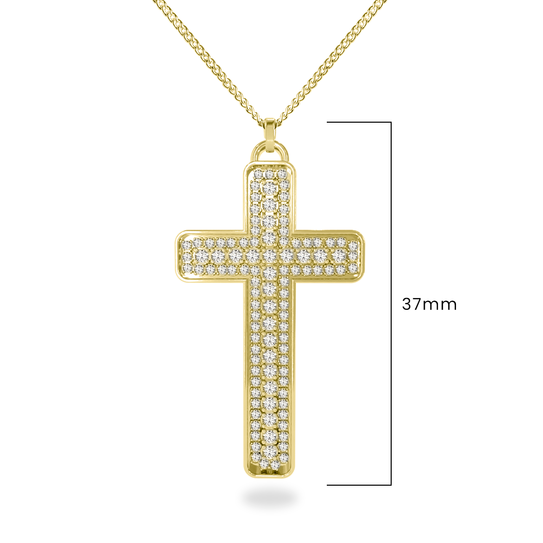 Cruz de oro - Collar de cruz de oro 14K + Cadena oro 14K de regalo ...